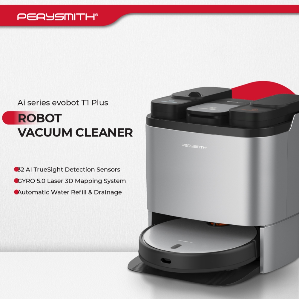 PerySmith Evobot T1 Plus Robot Vacuum Cleaner Ai Series (Vakum Robotik ...