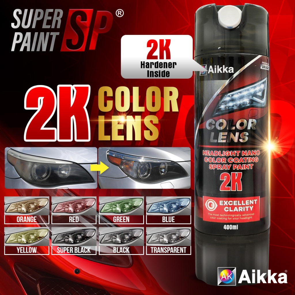 AIKKA Headlamp Color Lens Clear Lampu 400ml 2K Aerosol Tin Spray ...