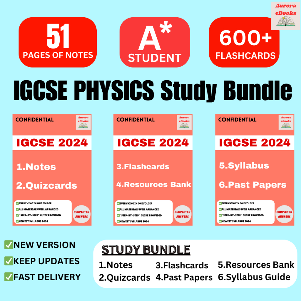 [Softcopy PDF📚] Cambridge IGCSE PHYSICS 0625 A* Softcopy Study Bundle ...