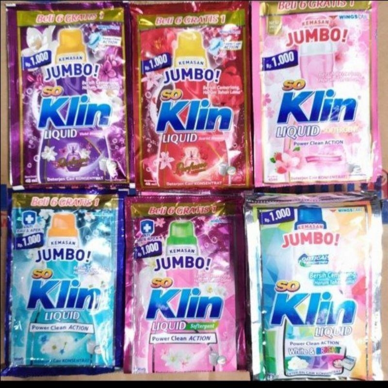 so klin liquid JUMBO sabun cair untuk pakaian @7sachet | Shopee Malaysia