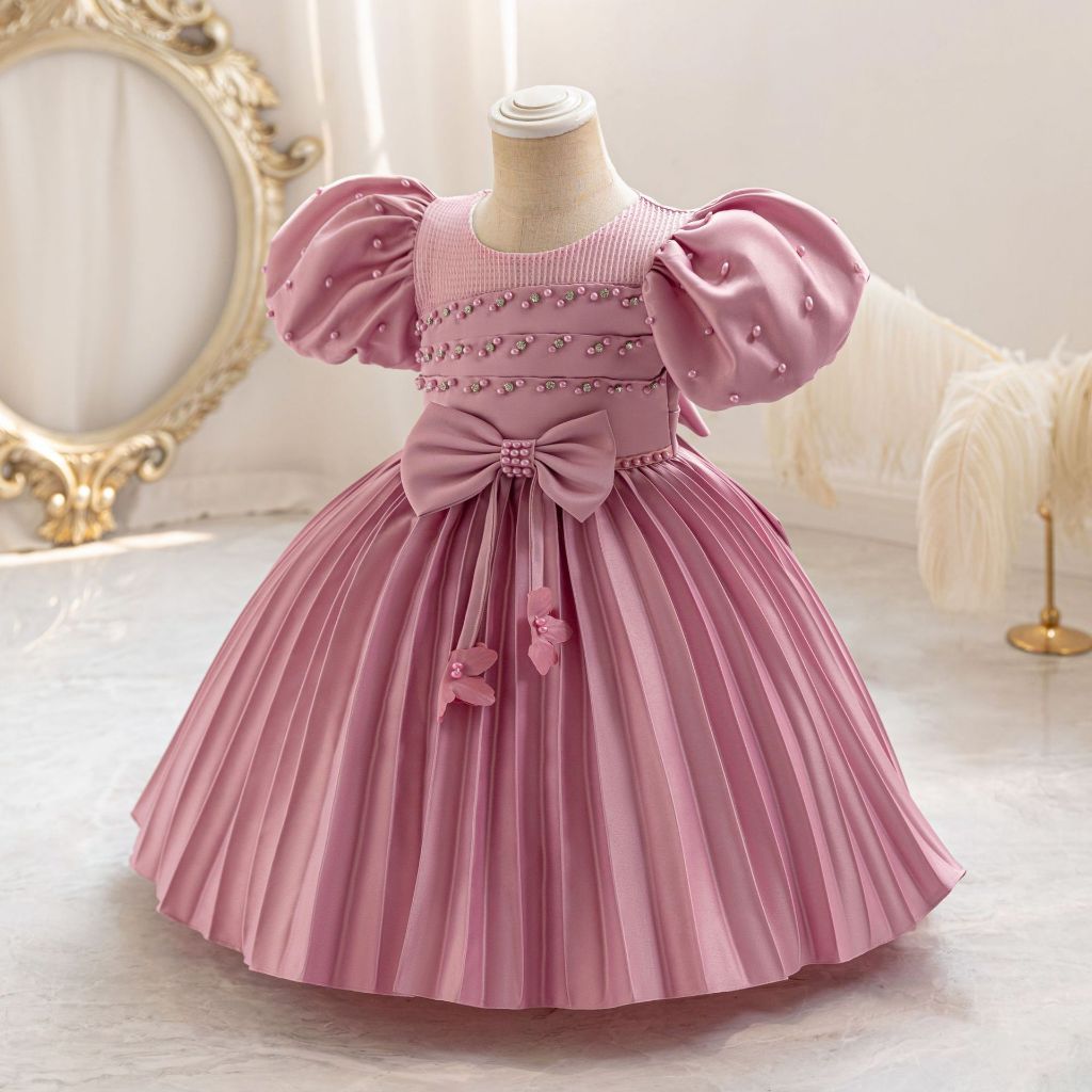 9m-5y Gown Wedding Dress Birthday Party Baby Girl Gaun Bayi Budak ...