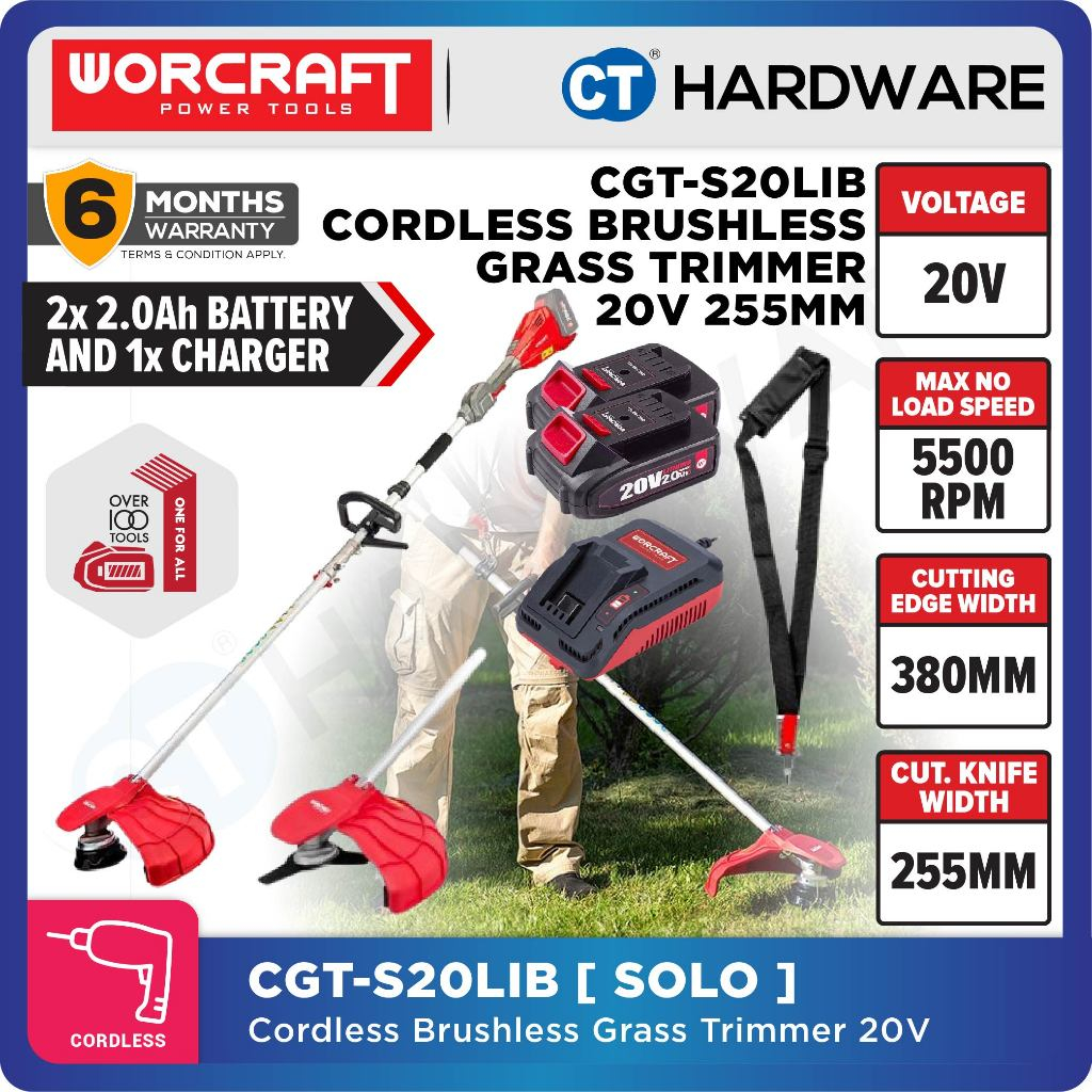 Worcraft CGTS20LIB Cordless Brushless Grass Trimmer Spool and Blade ...