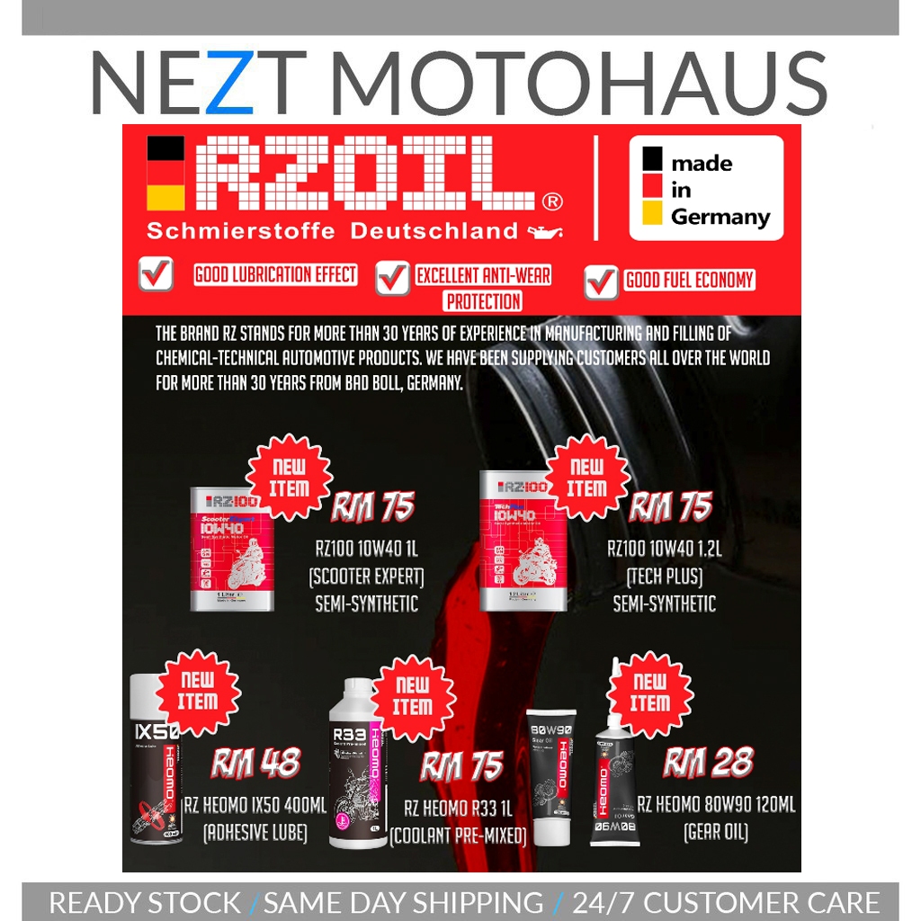 RZOIL [RZ100 10W40 SCOOTER EXPERT 1L & TECH PLUS 1.2L] / RZ HEOMO IX50 ...