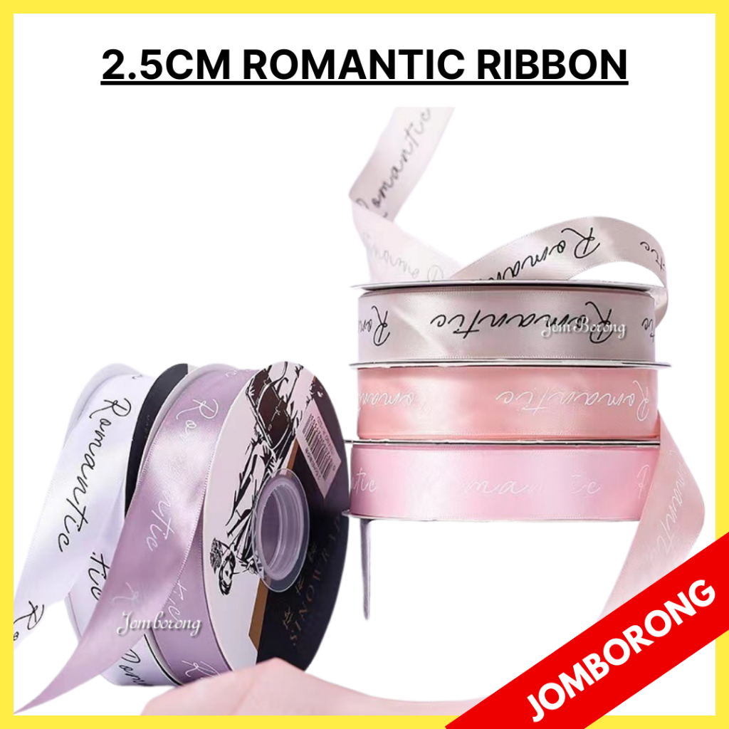 (25M) 2.5CM ROMANTIC Ribbon Reben Riben Gift Satin Organza Flower ...