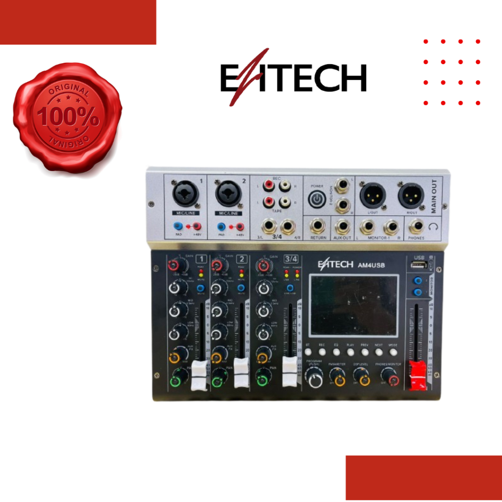 EZITECH AM4USB 4channel mixer with effect bluetooth and usb | Shopee Malaysia