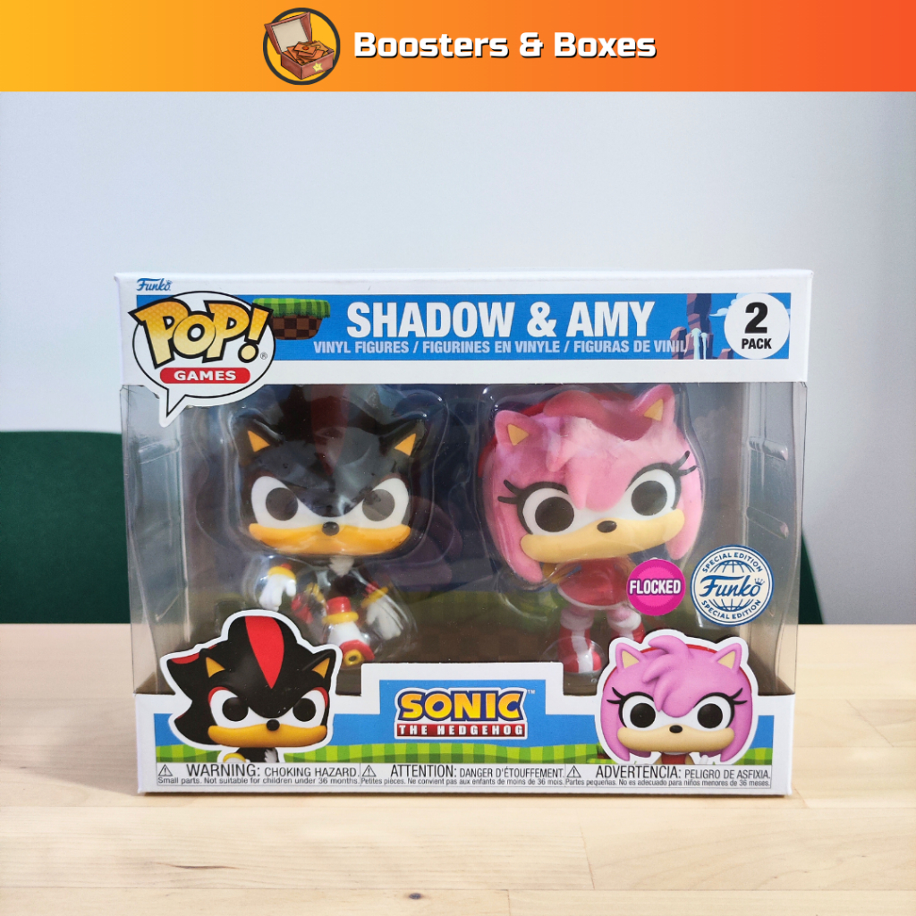 Funko Pop! Games: Shadow & Amy (2-Pack) (Flocked) [Special Edition ...