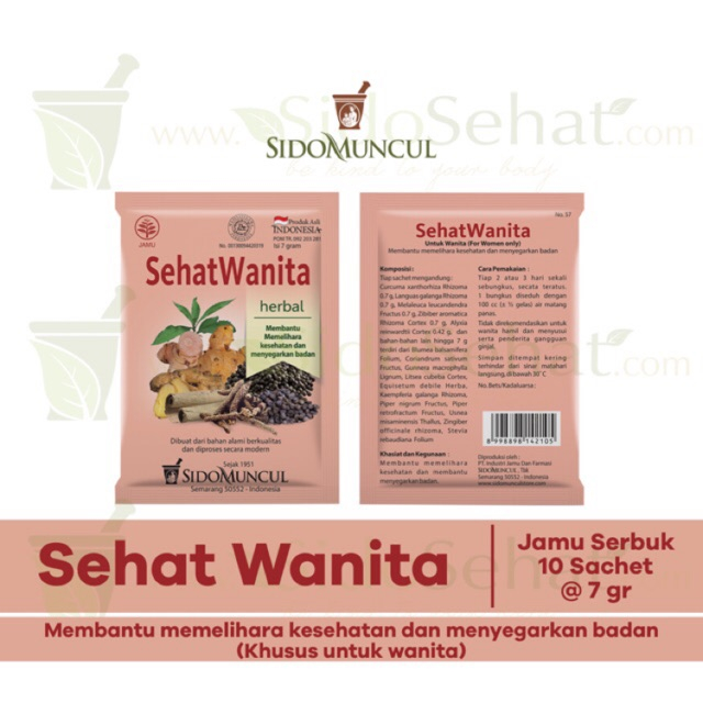 Jamu Serbuk Sidomuncul Sehat Wanita - Menyegarkan Badan ( 1 Pack Isi 10 ...
