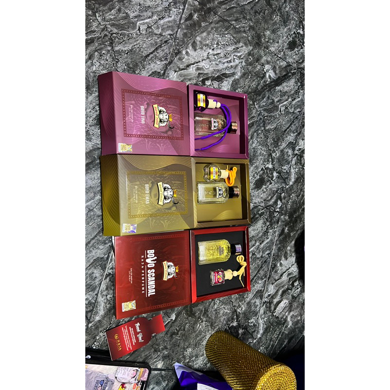 R AJA PERFUME COMBO 35ML BOYO TINO + BOYO EMAS + BOYO SKANDELL GRED ...