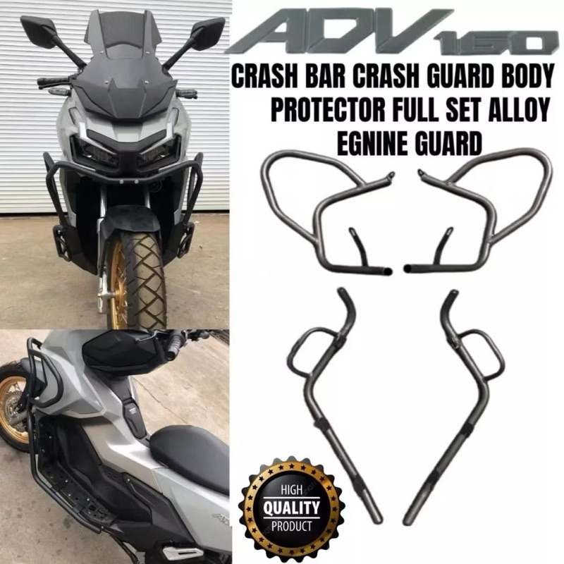 Honda ADV160 V3 Design Crash Bar Frame Perfect Welding Black steel CRASH BAR CRASH GUARD BODY ...