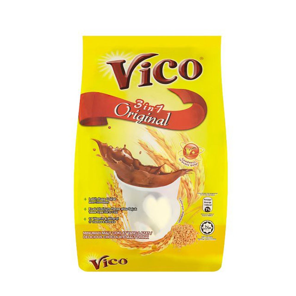 Vico 3 In 1 Original Chocolate Malt Drink (18's x 32g) | Shopee Malaysia