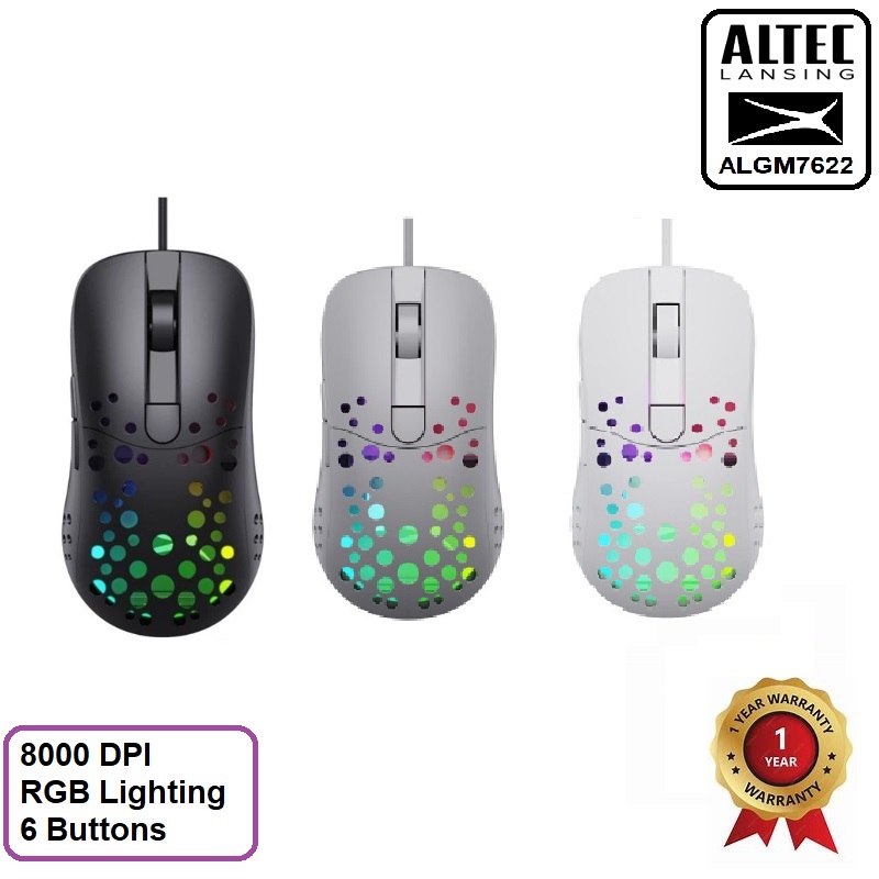 8000 DPI Altec Lansing ALBM7622 Gaming Mouse With 6 Button - Wired ...