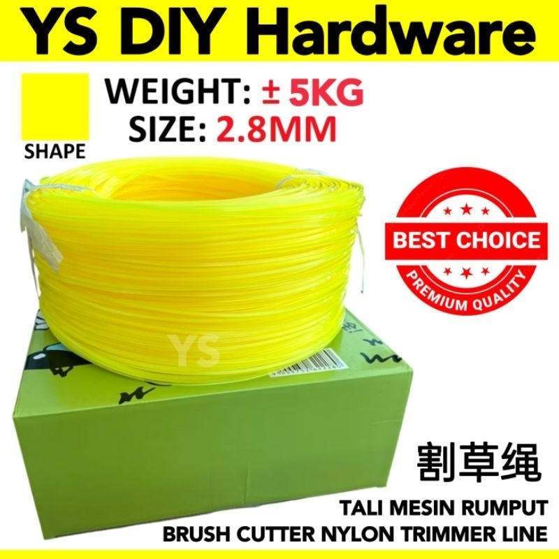 5KG BRUSH CUTTER NYLON TRIMMER LINE / NYLON GRASS TRIMMER LINE / TALI MESIN RUMPUT 割草绳 | Shopee ...