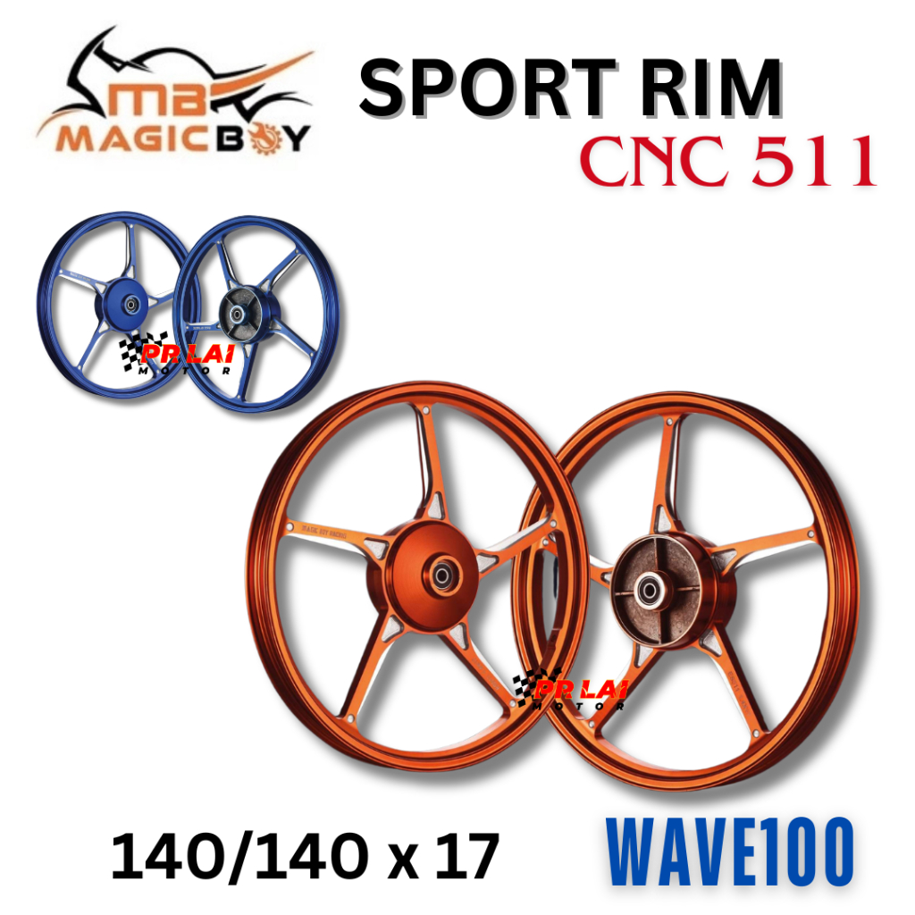 MAGIC BOY WAVE100 EX5 DREAM W100 CNC 511 Sport Rim set 140/140-17 HONDA 1.40 1.40 | Shopee Malaysia