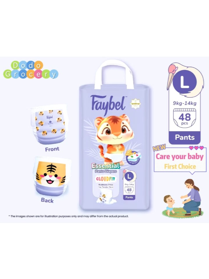 Faybel Baby Essential Pants Diapers - L 48pcs | Shopee Malaysia