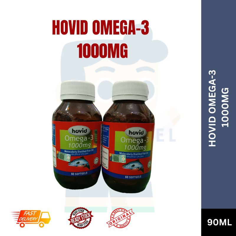Hovid Omega-3 1000mg 60s Minyak ikan (turunkan kolesterol, tekanan ...