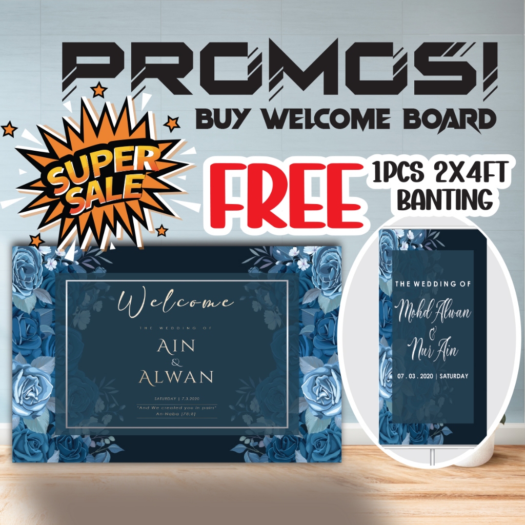 [PART 2] Wedding A2 Welcome board PVC KERAS Banner Kahwin A2 no stand ...