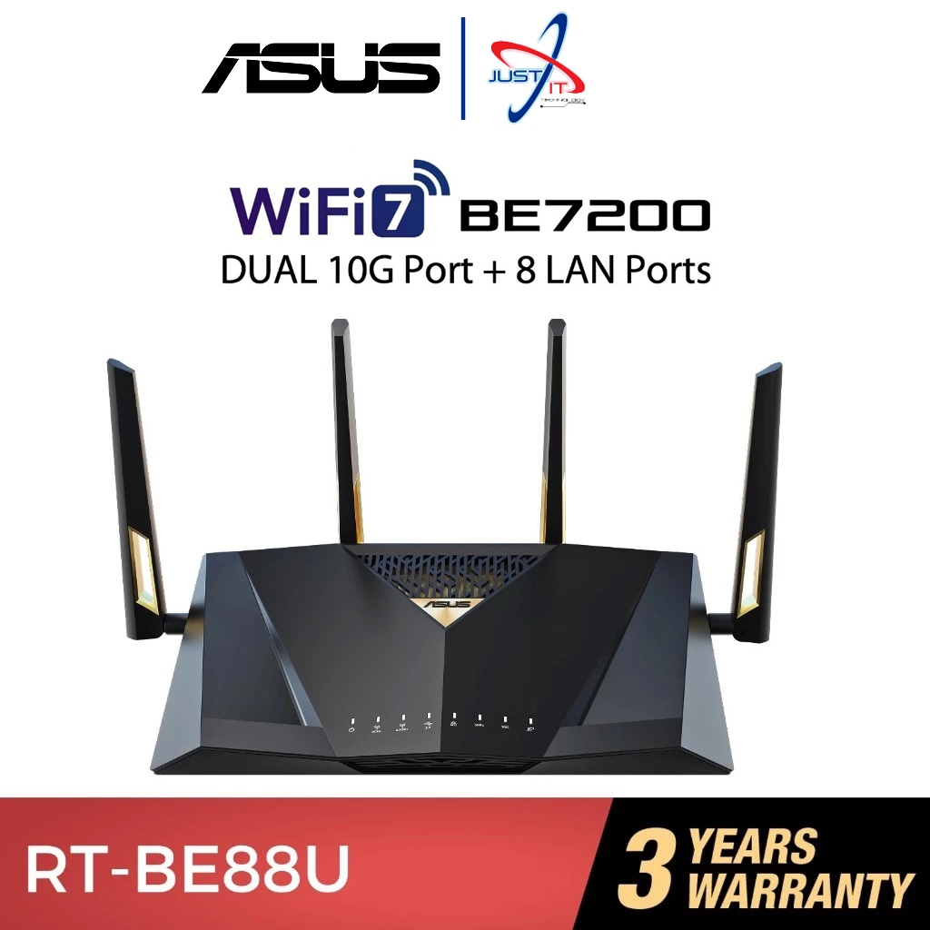 ASUS RT-BE88U BE7200 DUAL BAND WIFI7 GAMING ROUTER | Shopee Malaysia