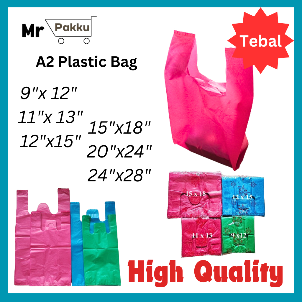 Harga Murah A2 Singlet Bag / T-Shirt Bag / Beg Plastik / Beg Tangkai ...
