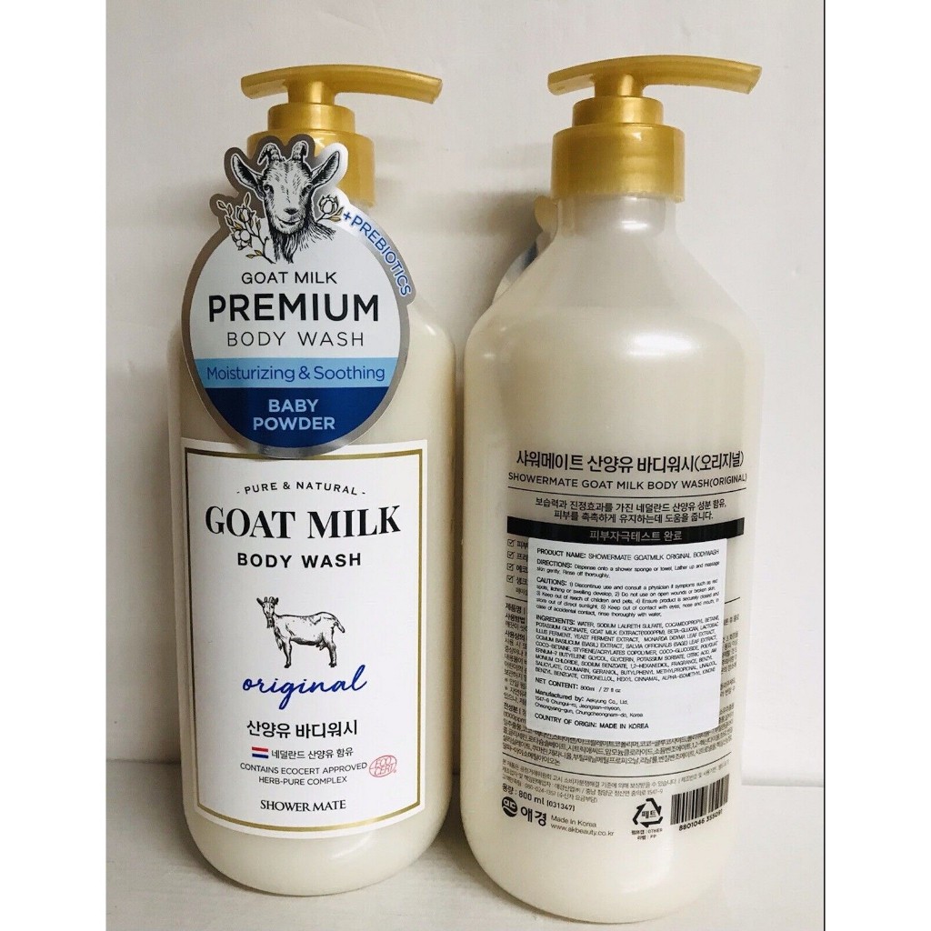 Pure & Natural Original Goat Milk Body Wash, Shower Mate, Herb Pure ...