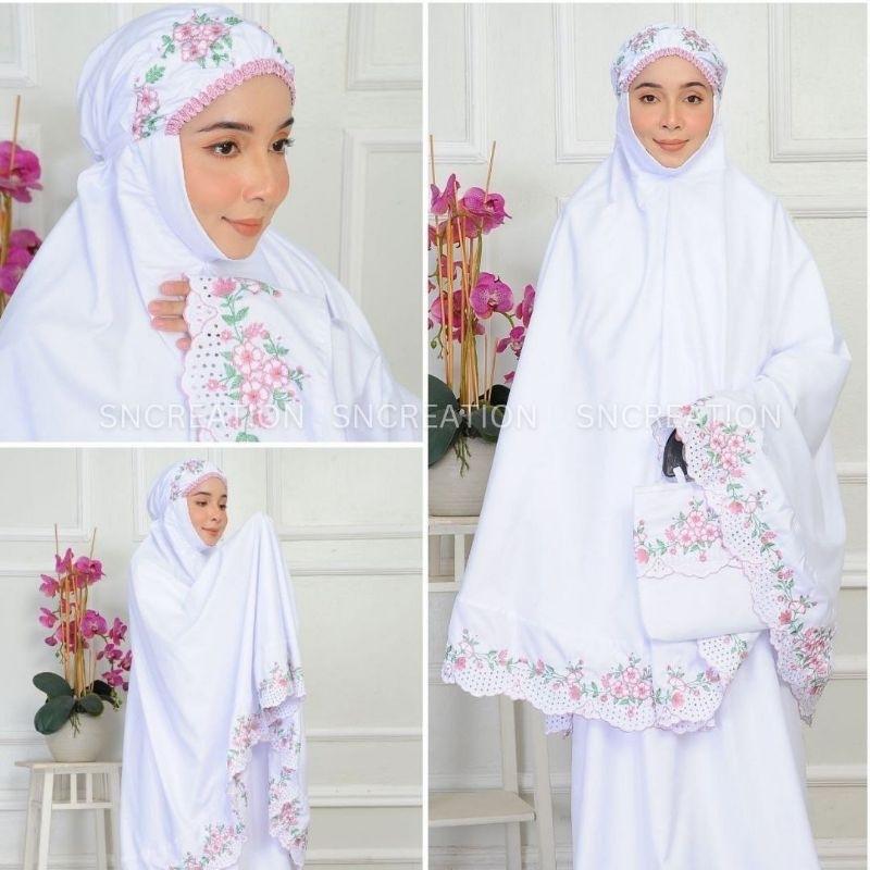 Telekung Cotton Sulam Dgn Beg😍😍Corak Baru😍😍Premium cotton😍 😍JUMBO size😍 ...