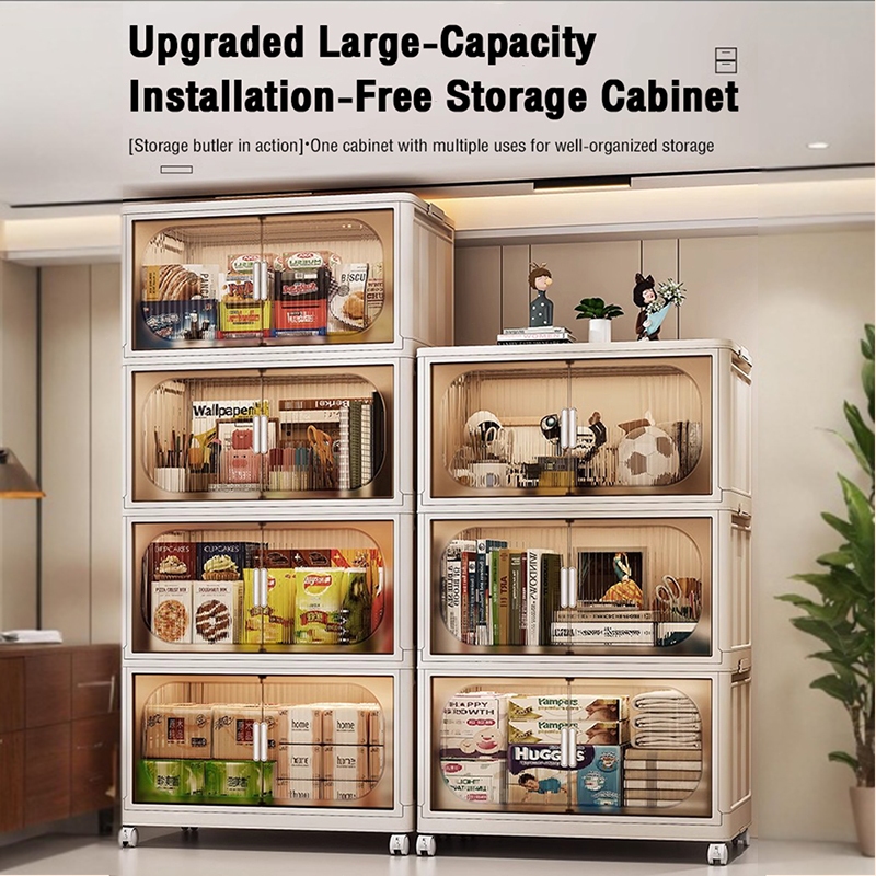3/4/5 Layers Stackable Storage Box Cabinet Organizer Multipurpose ...