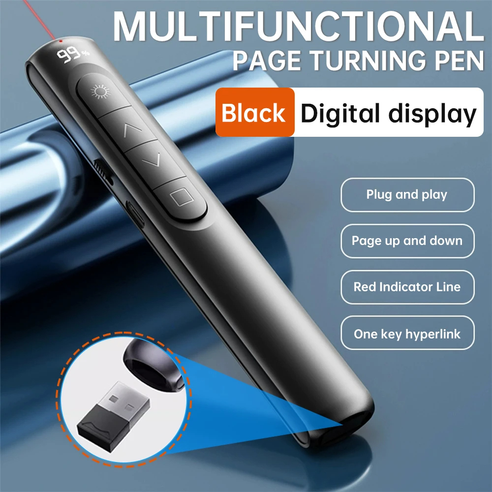 Powerpoint Pen Wireless Presentation Clicker Type-C Rechargeable Remote ...