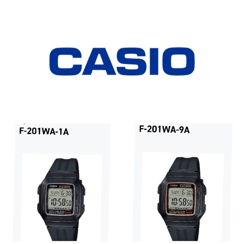 Casio General F-201WA Black Resin Band Men Watch with box | Shopee Malaysia