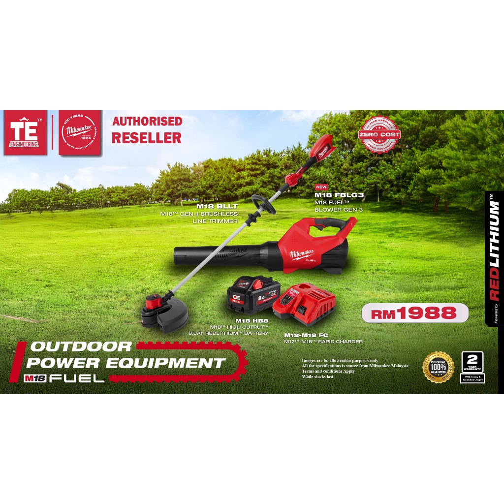MILWAUKEE M18 FUEL OUTDOOR POWER EQUIPMENT COMBO RM1988 (M18-FOPEC ...