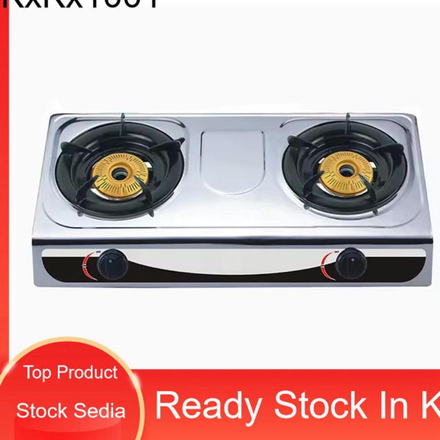 Gas Stove Double Burner Stainless Steel Dapur Gas Murah Dua Lubang ...