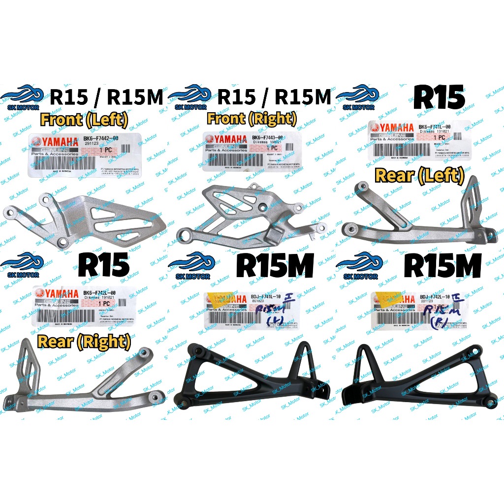 Yamaha YZF R15 M R15M Original Front Rear Footrest Bracket Stay Left ...