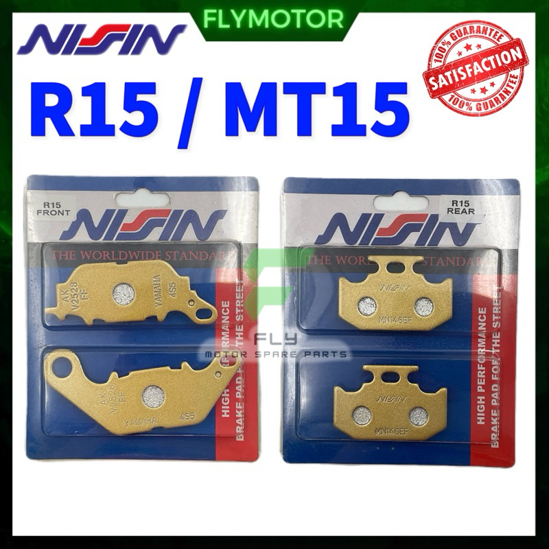 YAMAHA NISSIN R15 MT15 MT 15 YZF FRONT REAR DISC BRAKE PAD SET DEPAN ...