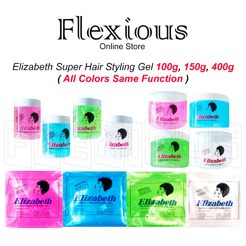 ELIZABETH Super Hair Styling Gel 100g, 150g, 400g ( Pink ), ( Blue ...