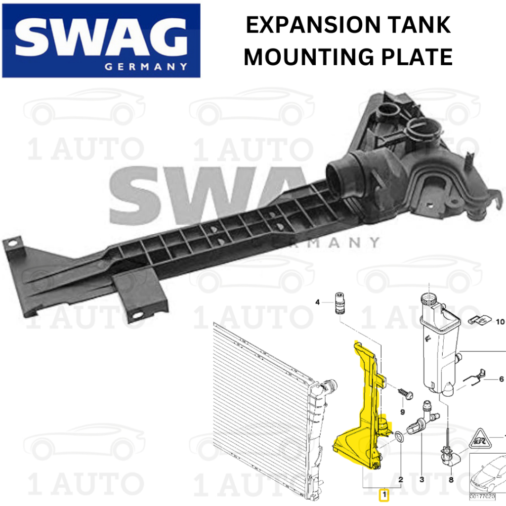 SWAG GERMANY RADIATOR COOLANT EXPANSION TANK MOUNTING PLATE BMW E46 Z4 ...