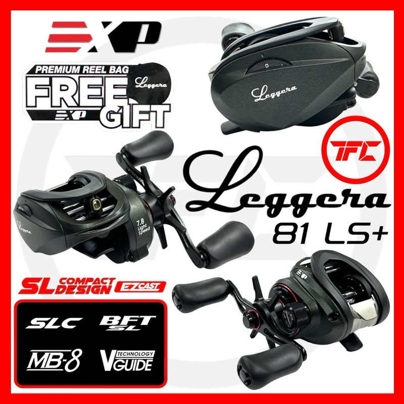 EXP LEGGERA Carbon 81 LS+ Baitcast Fishing Reel BC Baitcasting BFS UL ...