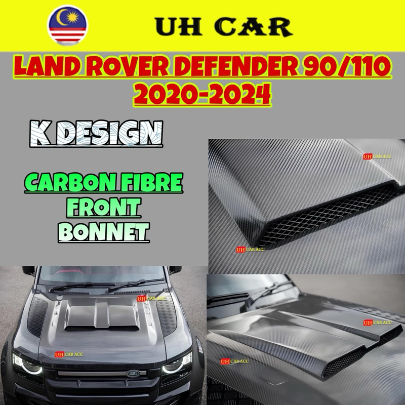 (K DESIGN) Land Rover Defender 90 110 L663 2020-2024 Carbon Fibre Fiber ...