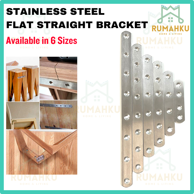 RMK Stainless Steel Flat Straight Bracket Joining Bracket sesiku besi ...