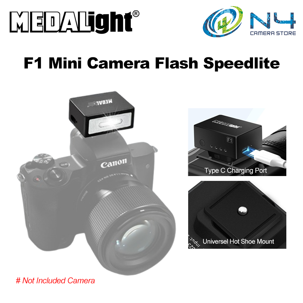 Medalight F1 Mini Camera Flash Speedlite Type C port rechargeable ...