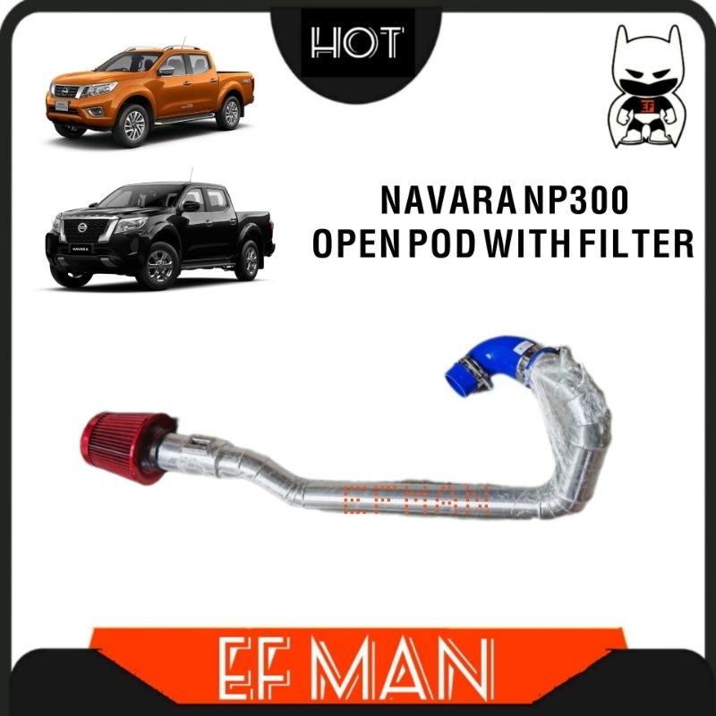 NISSAN NAVARA NP300 OPEN POD WITH AIR FILTER SILICONE HOSE RAMPIPE ...