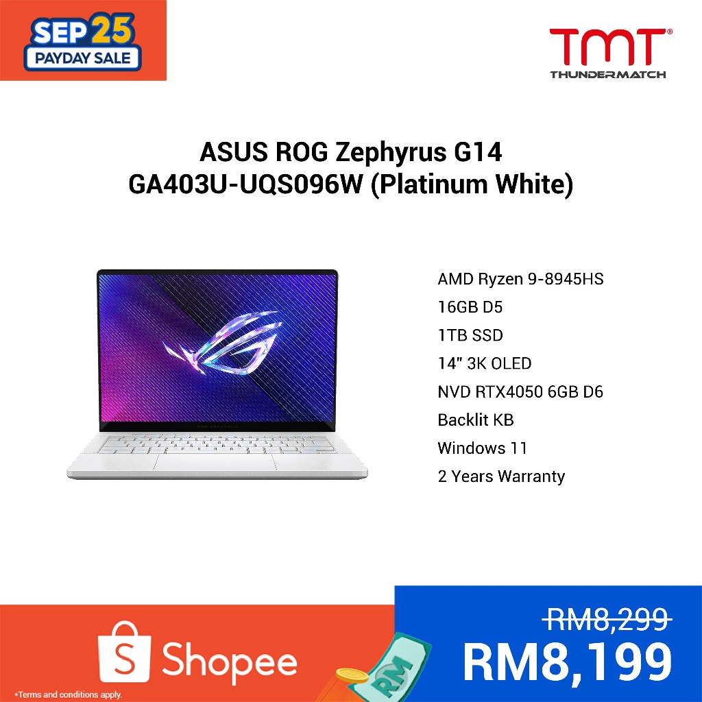 Asus ROG Zephyrus G14 GA403U-UQS096W Gaming Laptop | AMD Ryzen 9-8945HS ...