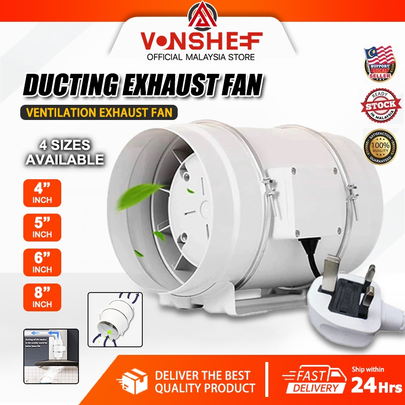 4"/5"/6"/ 8" inch Inline Duct Booster Fan High Suction Powe Exhaust Fan ...