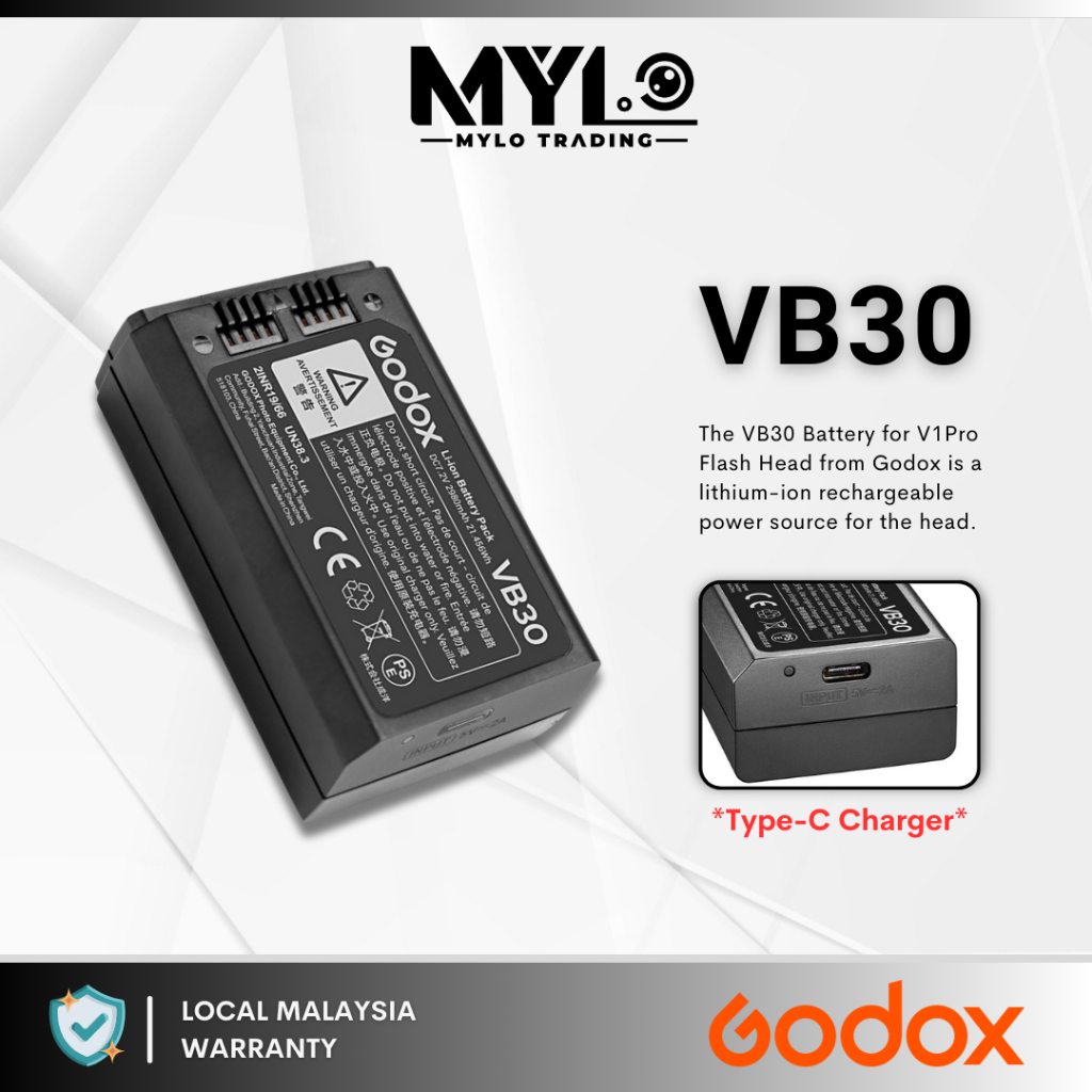 Godox VB18 | VB26B | VB30 VB-26 Li-Ion Battery (For V850/ V860 Series ...