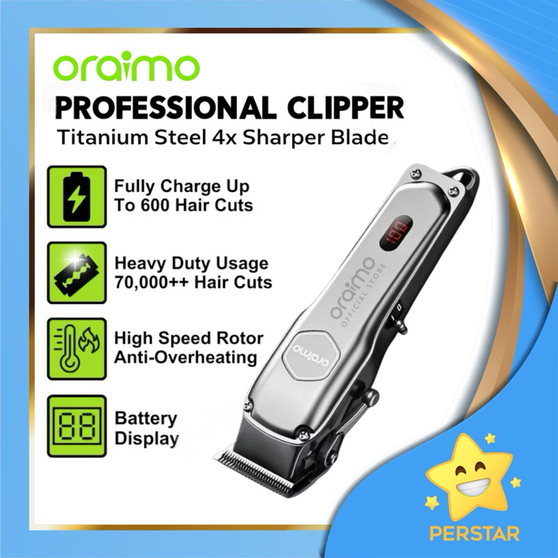ORAIMO Pro Barber Taper Electric Trimmer Cordless Cutter Body Facial ...