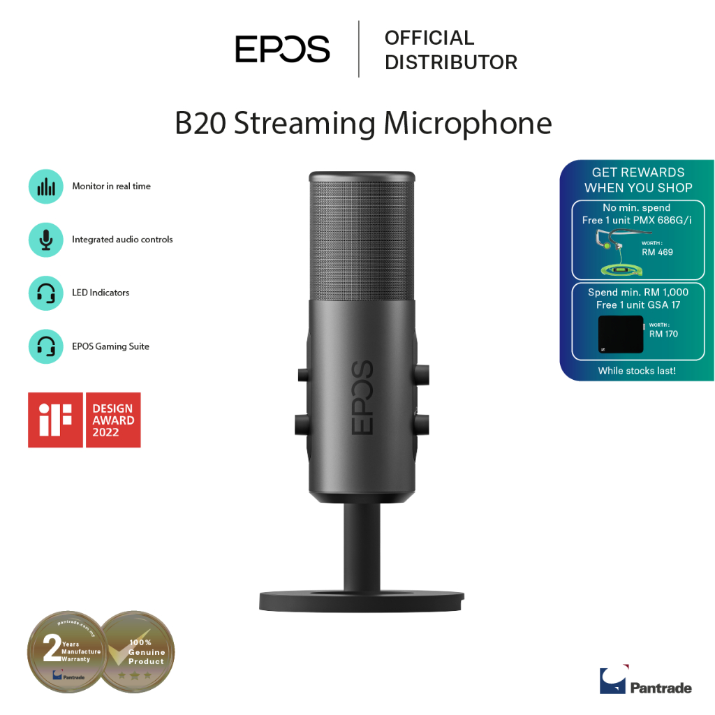 EPOS B20 Four-Pattern USB Streaming Microphone | Shopee Malaysia