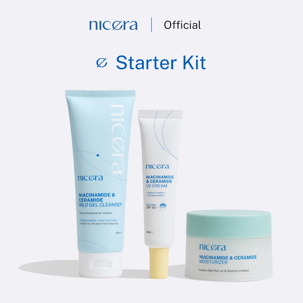 Nicera Starter Kit Set - Niacinamide & Ceramide Mild Gel Cleanser 100ml ...