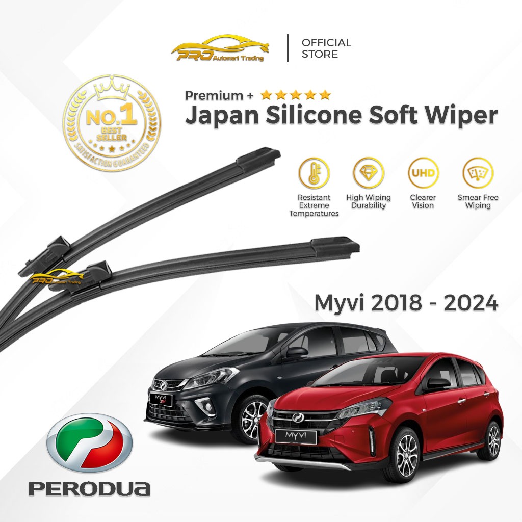 🔥Japan TECHNOLOGY Silicone🔥 Car Wiper Soft For Perodua Myvi New (2018 ...