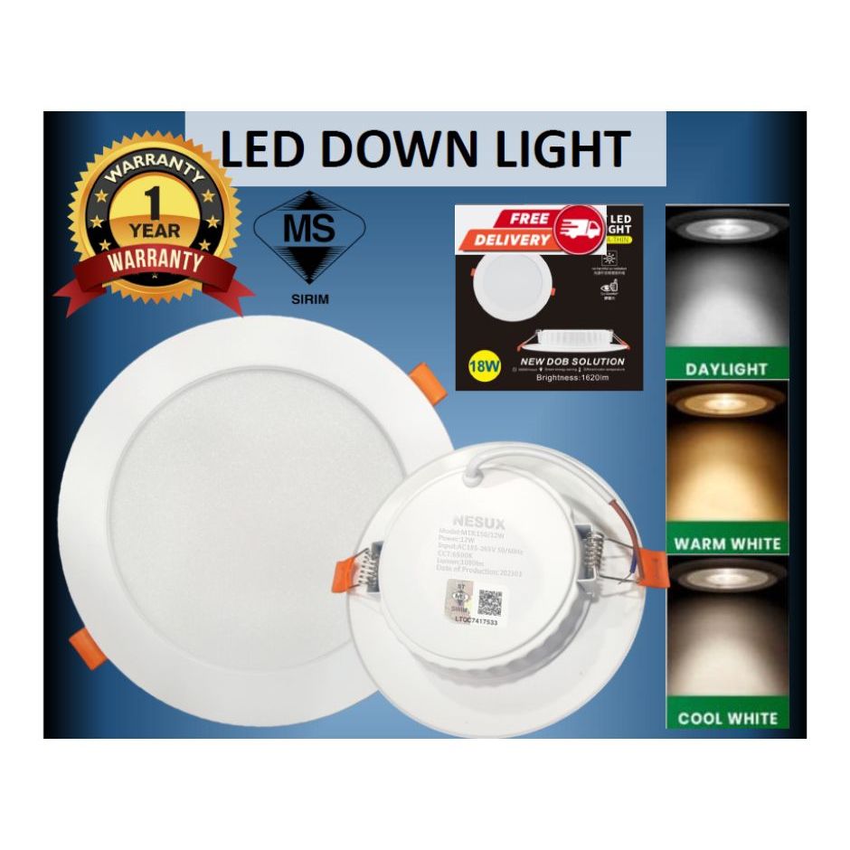 [SIRIM APPROVED] LED DOWNLIGHT SIRIM 12W/18W 4INCH / 6INCH | Shopee ...