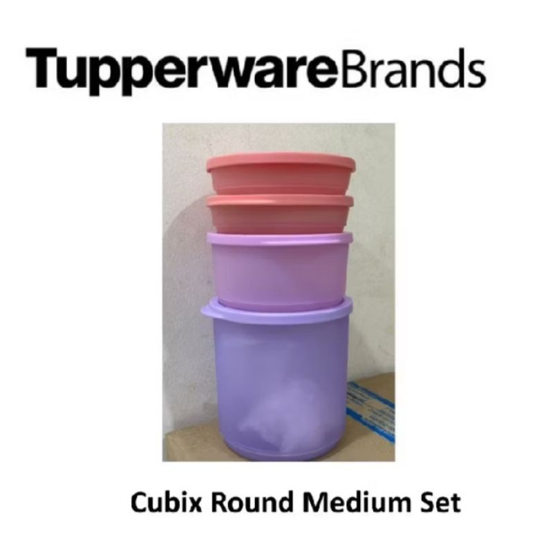 Tupperware Cubix Round Medium Set (4 pcs) | Shopee Malaysia