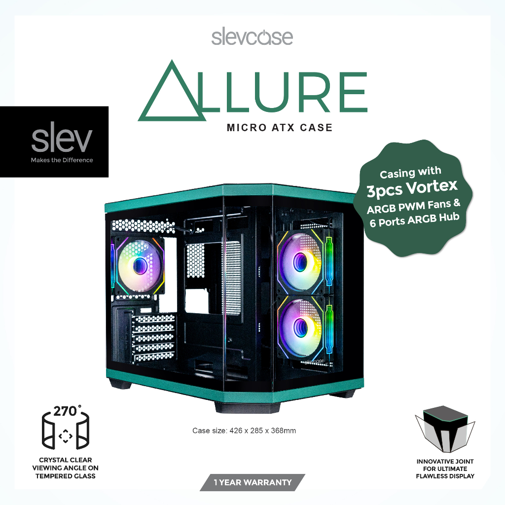 Slevcase ALLURE Micro ATX Casing | Shopee Malaysia