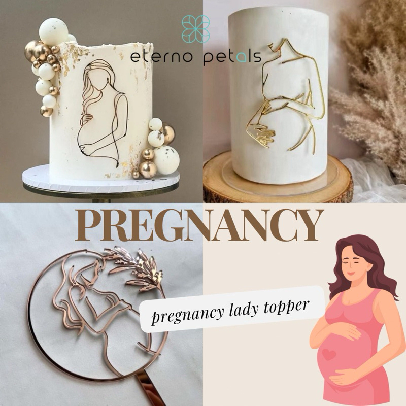 1psc Pregnant Woman Cake Decoration Topper Design / Pregnancy lady ...