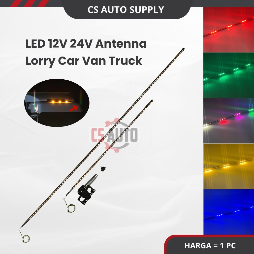 CS 1pc LED Antenna Viral Aerial Lorry Cabin Car Van Truck Aril Bendera ...